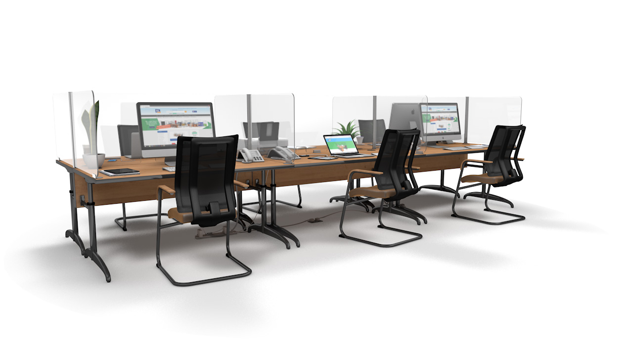 Perspex® Screens For Desks x 6 | Desk Screens | Office Desk Dividers