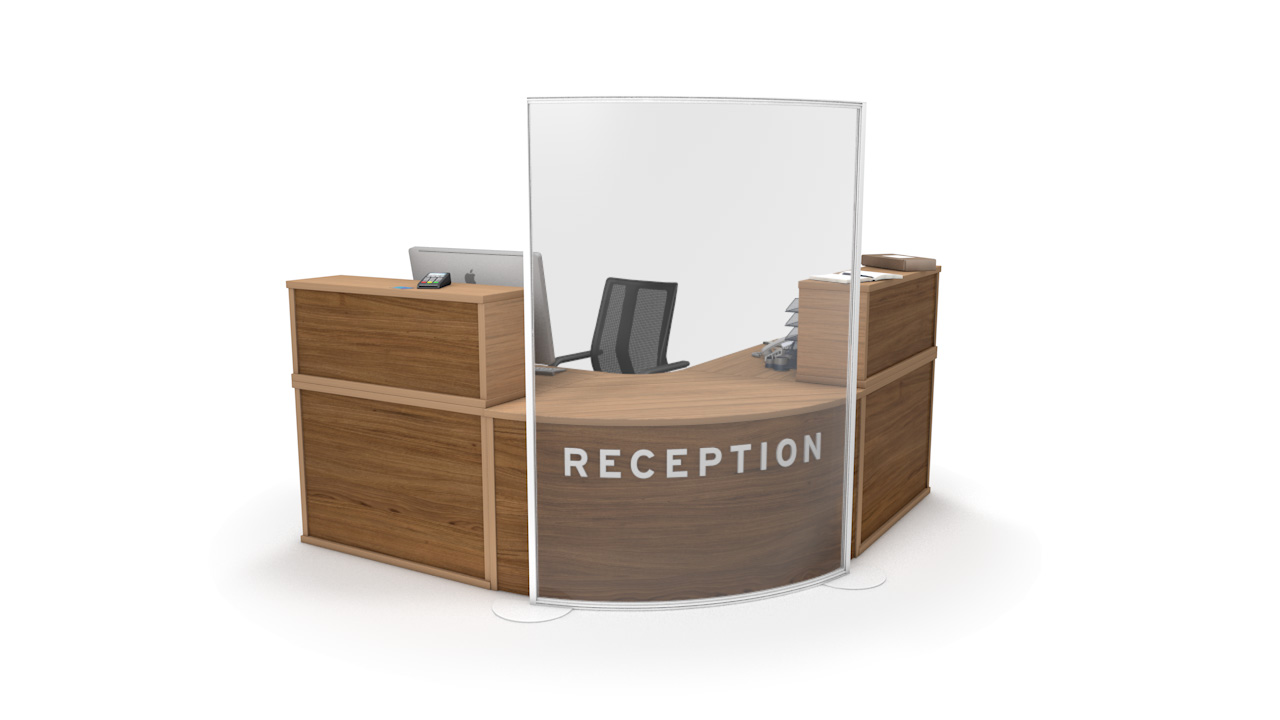 Freestanding Curved Perspex® Screens | Curved Office Glass Screens