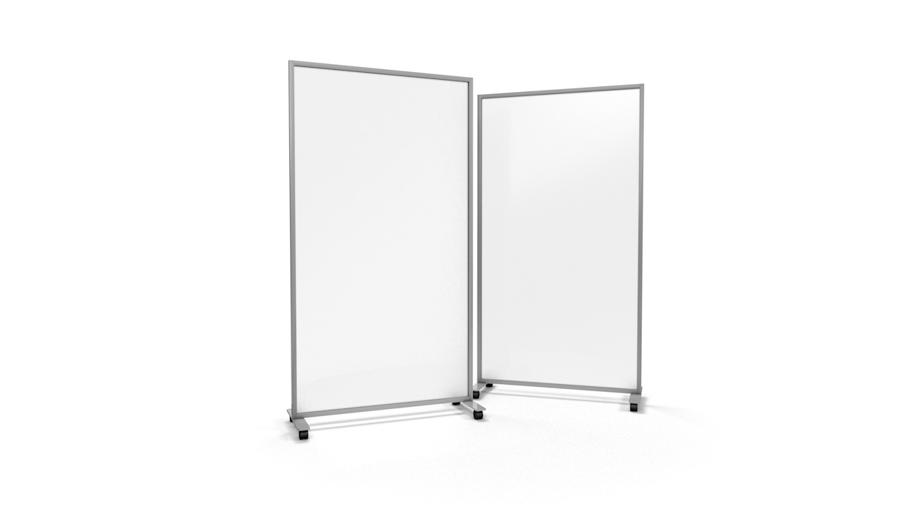 achoo frosted perspex glass office divider on wheels