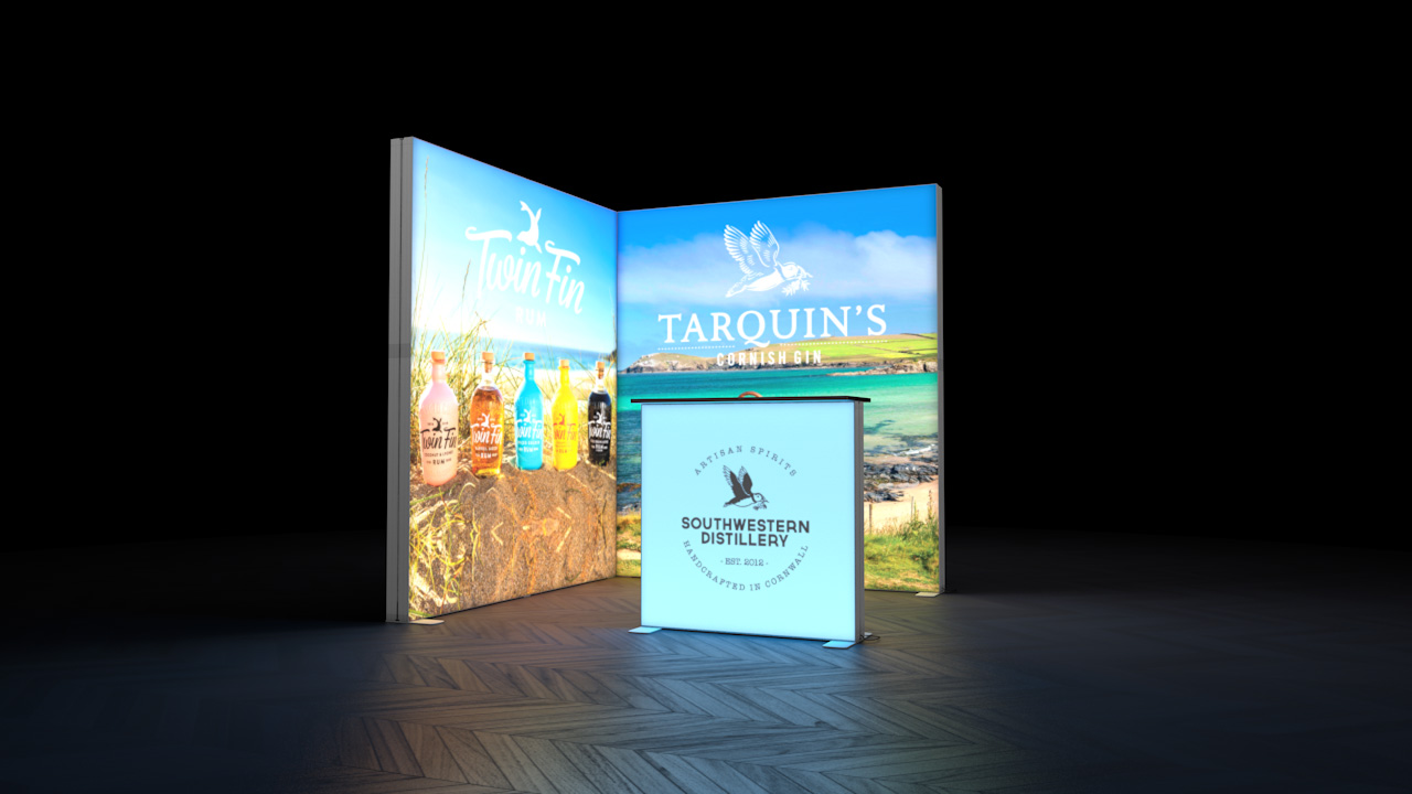 2m x 2m Backlit Exhibition Stand | FABRILUX® LED Lightboxes