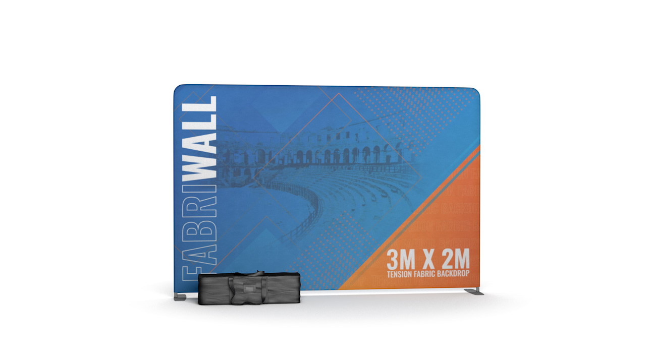 Tension Fabric Exhibition Stand 2m High | 3m x 2m Fabric Banner Tube ...