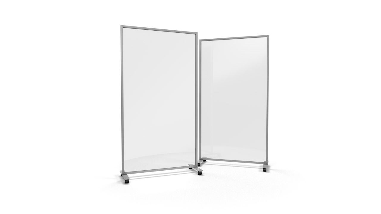 Glass Office Divider On Wheels | Mobile Perspex Screen Divider | ACHOO ...