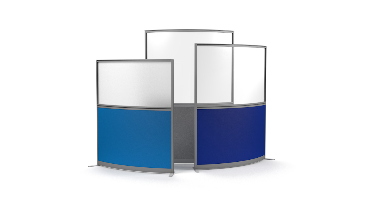 FRONTIER® Curved Free Standing Part-Glazed Office Partitions | Half ...