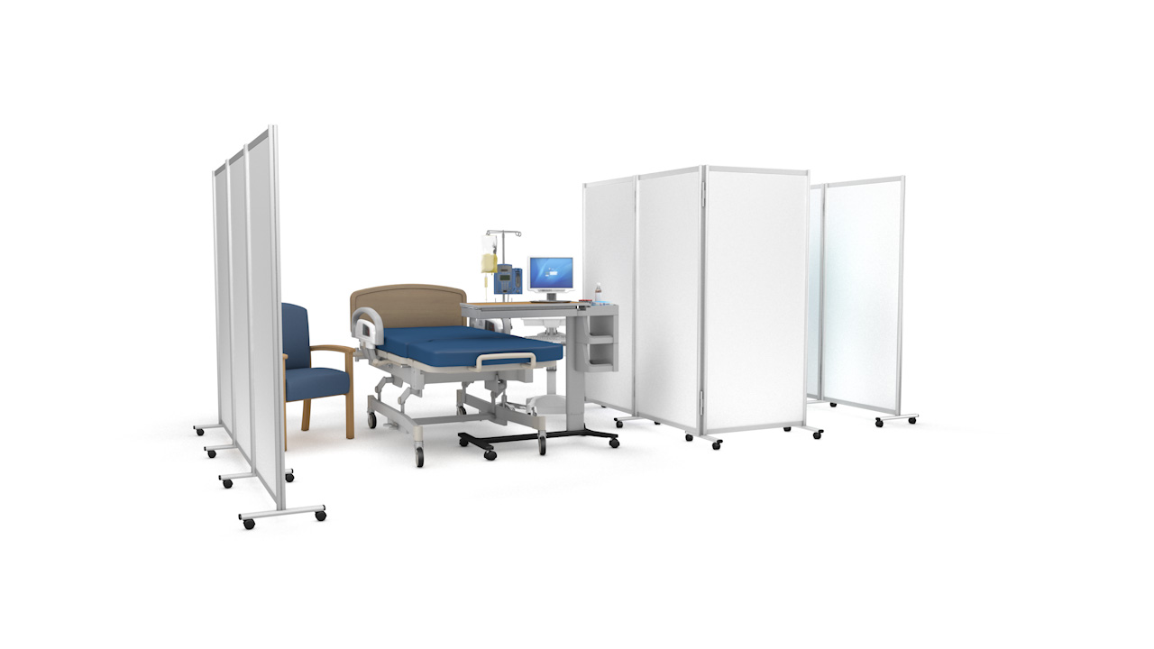 GUARDIAN DIGNITY Mobile Divider Screens on Wheels | Medical Ward Screens UK
