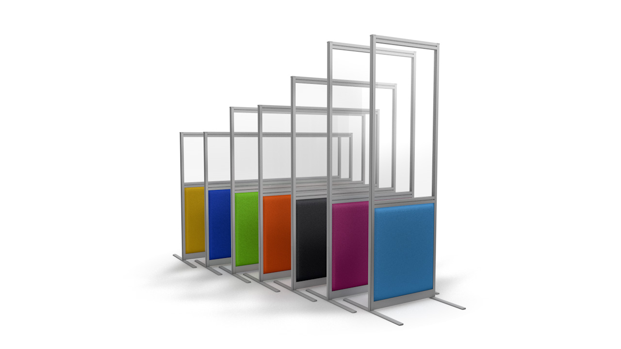 Glazed Office Partition | Office Screen with Part Vision Panel