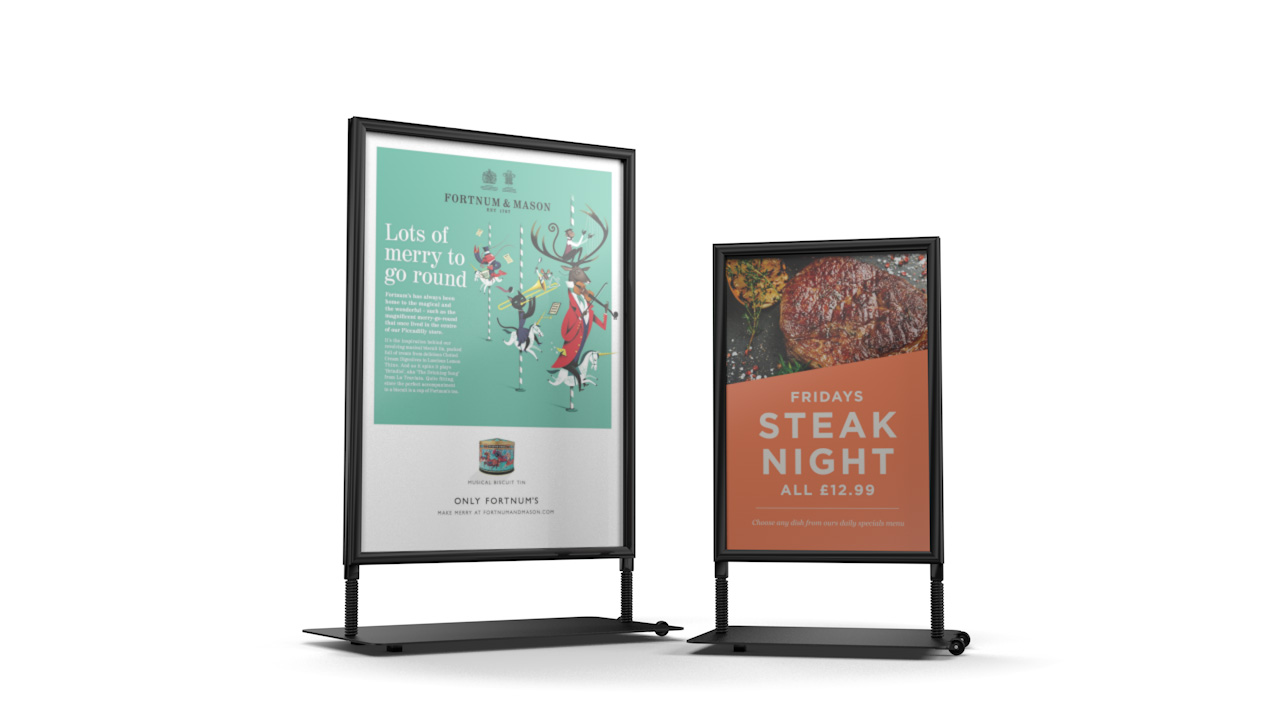 Sidewalk Pavement Sign Board | Advertising Pavement Board on Wheels