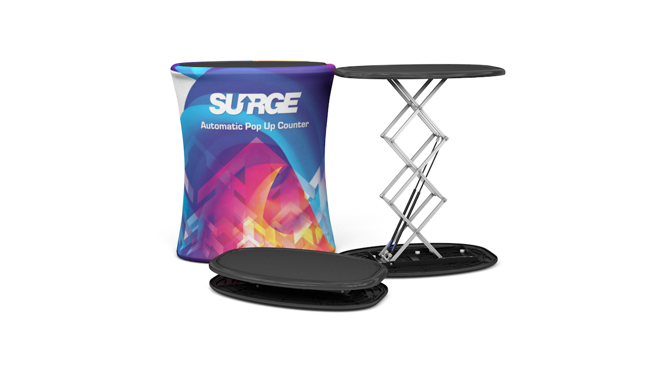 Automatic Pop-Up Counter | Promotional Counter | SURGE® Exhibition Counter