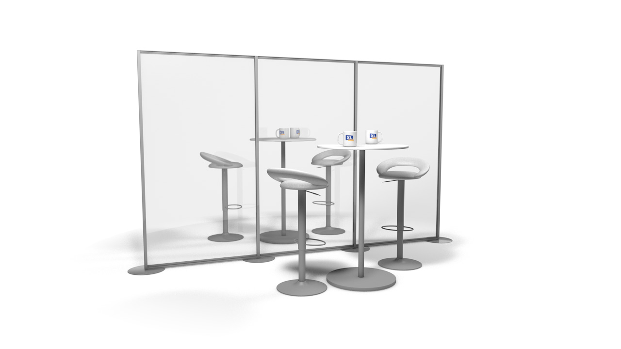 Clear Perspex Free Standing Office Partition Screens | Glass Office Divider