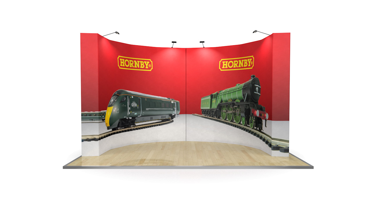 curved fabric exhibition stand 4 metres