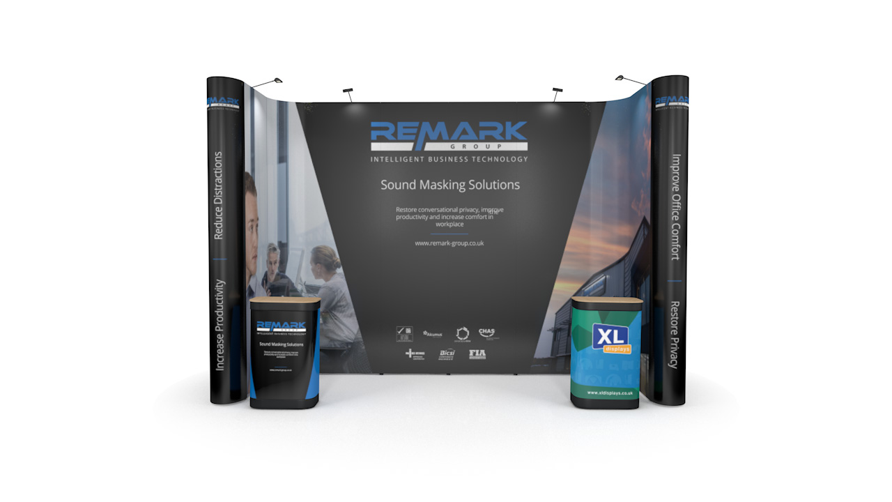 5m x 2m xl jumbo pop up u shape exhibition stand backwall