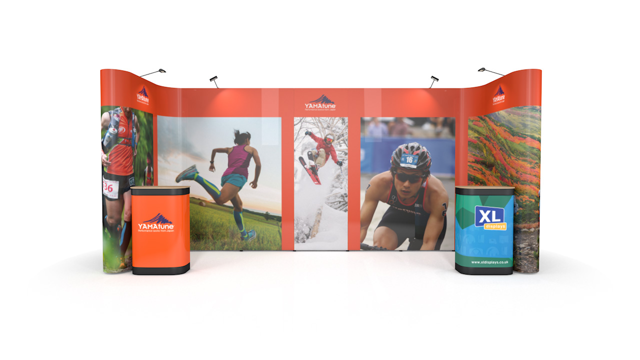 3m x 4m u shaped pop up exhibition stand backwall