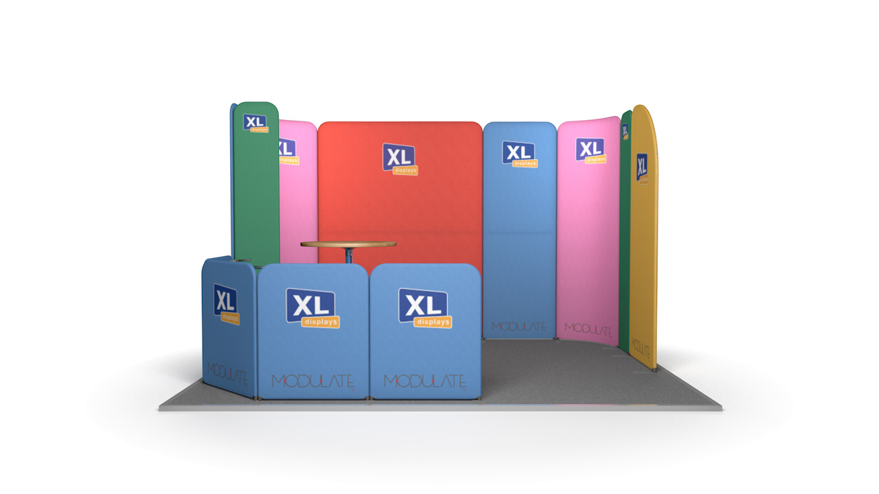 modulate 3m x 4m fabric backwall exhibition stand booth