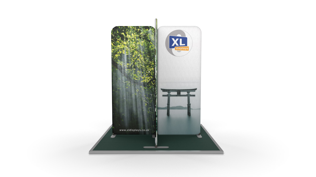 modulate 2m x 2m cross island fabric display stand