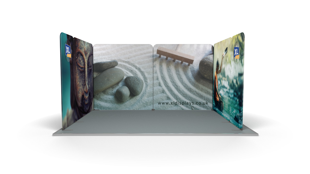 modulate 3m x 4m u shaped tensioned fabric display stand
