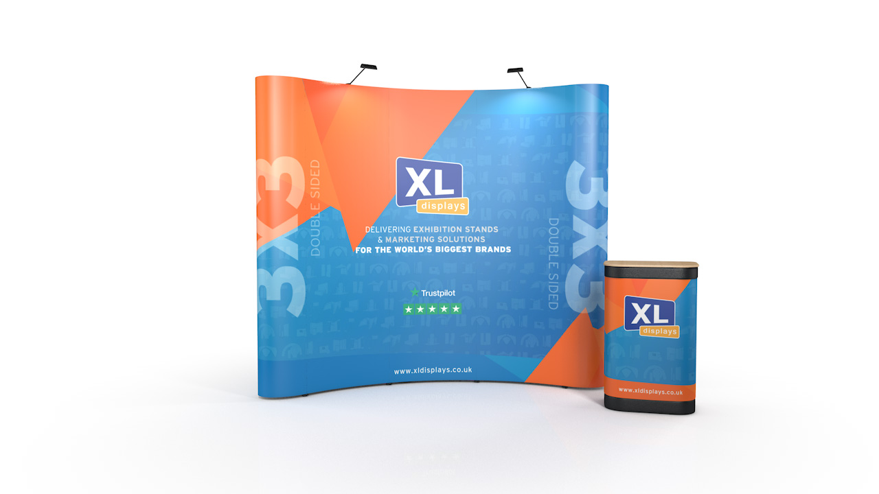 3x3 Double Sided Pop Up Stand | 3x3 Pop Up Display | Pop Up Exhibition ...