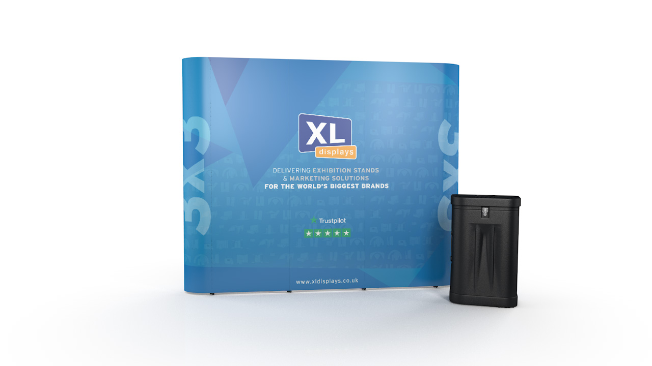 3x3 Straight Pop Up Display Stand Kit | 3 x 3 Pop Up Stand UK