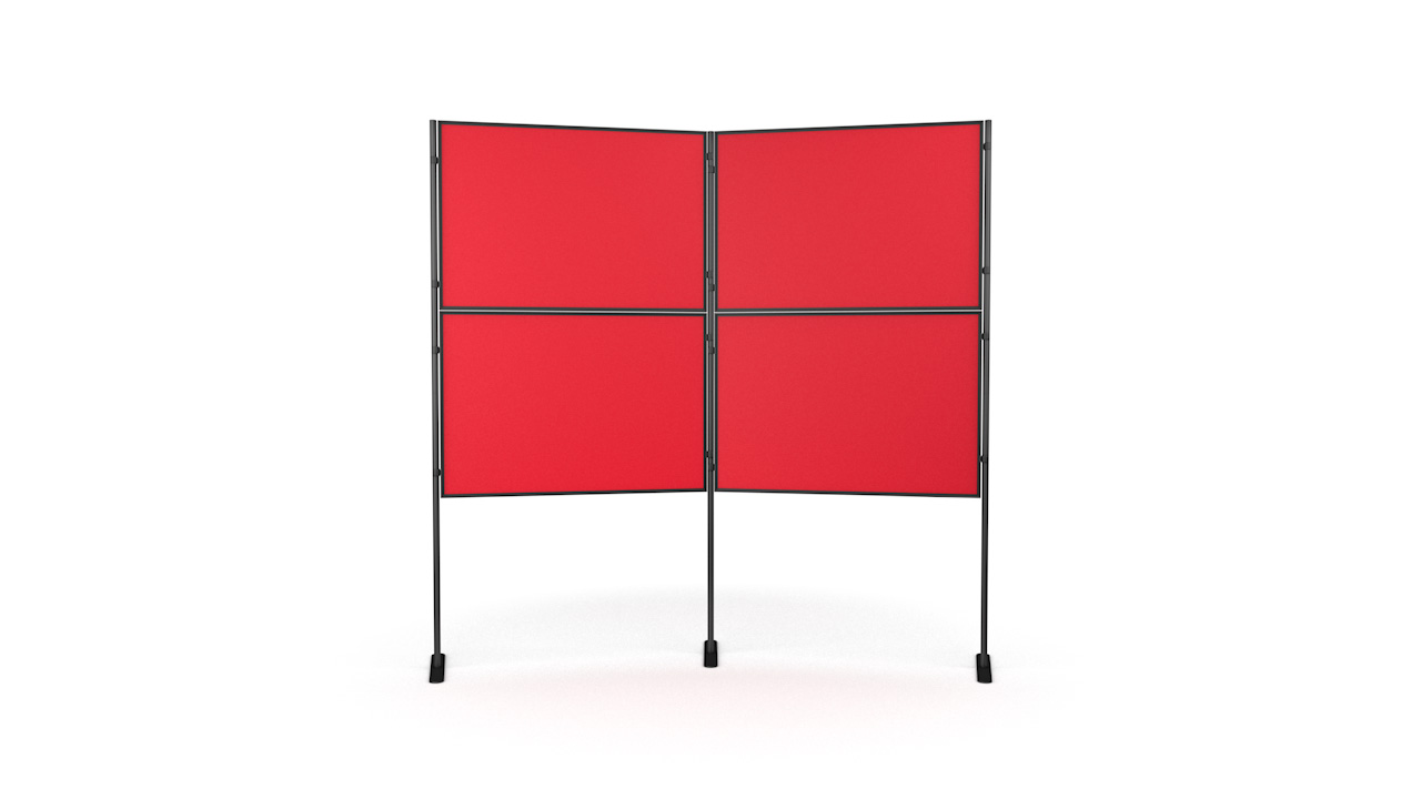 xl standard 4 panel and pole modular display board system inc. carry bag