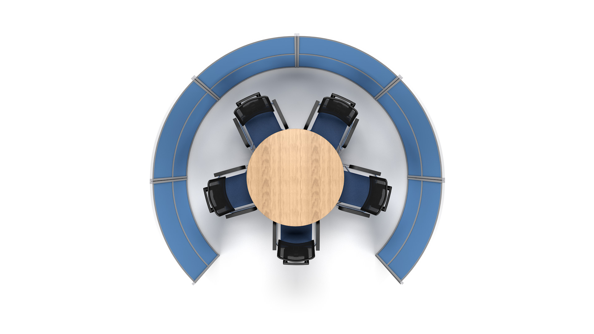 5 Person Office Screen Meeting Booth | Office Screens UK