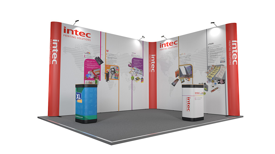 Linked Pop Up Stands | L-Shaped Pop Up Stands | Exhibition Stands UK