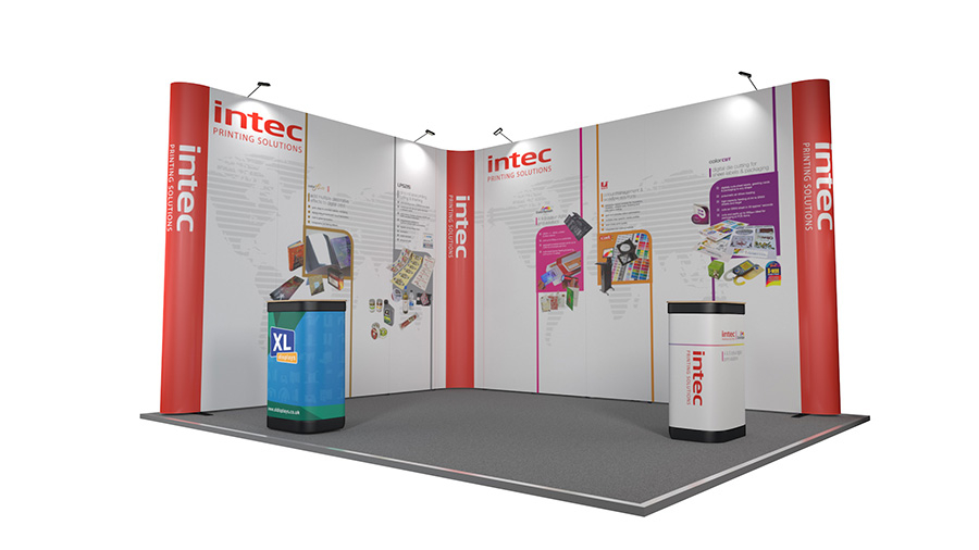 XL Jumbo Linked Pop Up Stands | 4m x 5m Exhibition Backwall