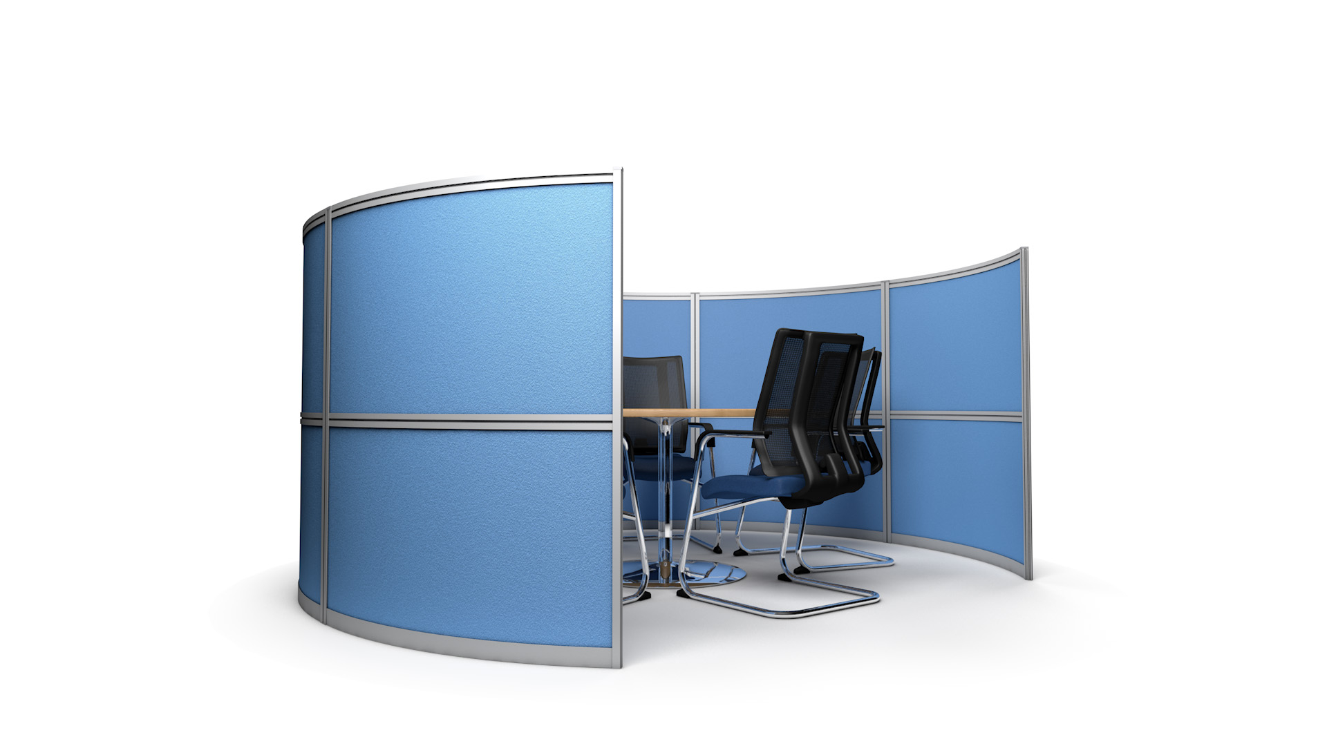 5 Person Office Screen Meeting Booth | Office Screens UK