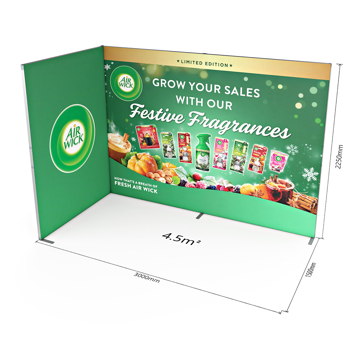 SEG Fabric Display | 3x2 Exhibition Stand | FABLOK® L Shape Backdrop