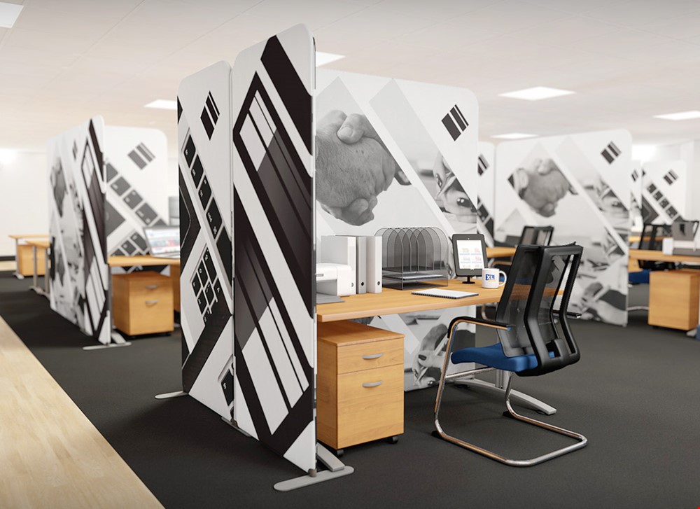 Printed Partition Screens | Freestanding Office Dividers UK
