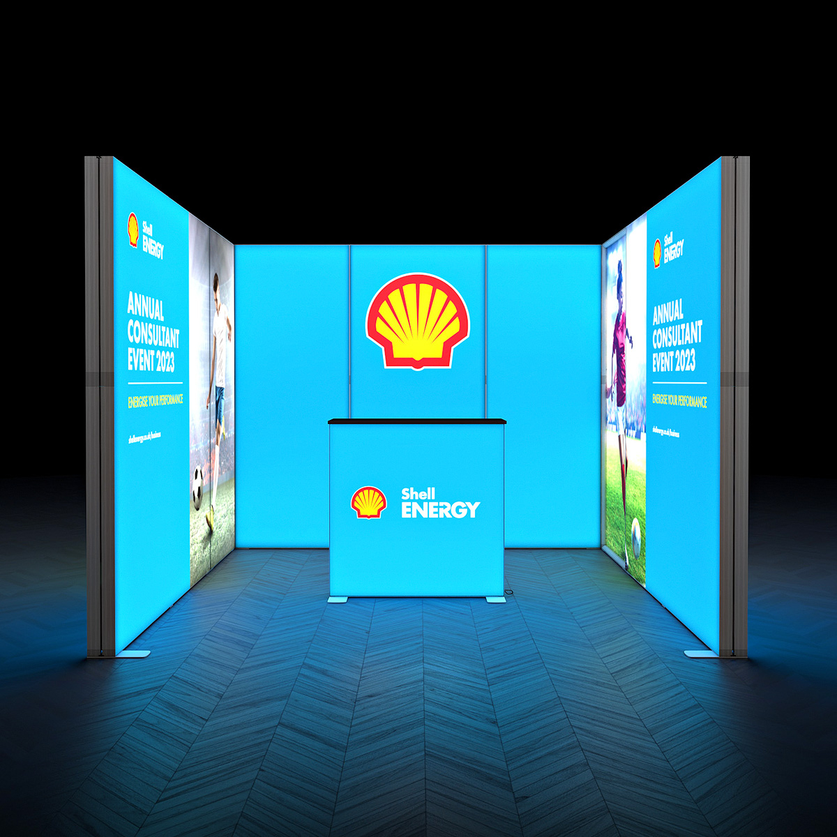 Backlit LED Exhibition Stands | 3m x 3m Shell Scheme LED Lightboxes