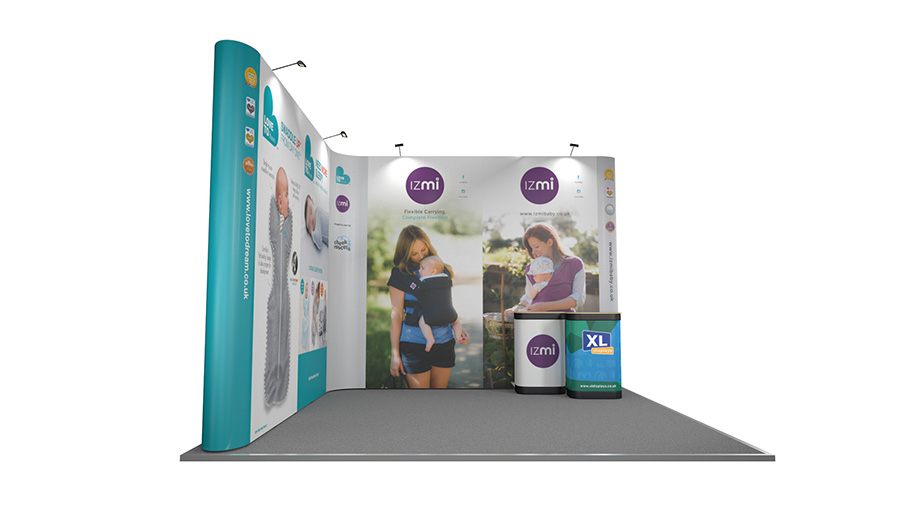 4m x 4m Linked Pop Up Exhibition Stand | Pop Up Displays