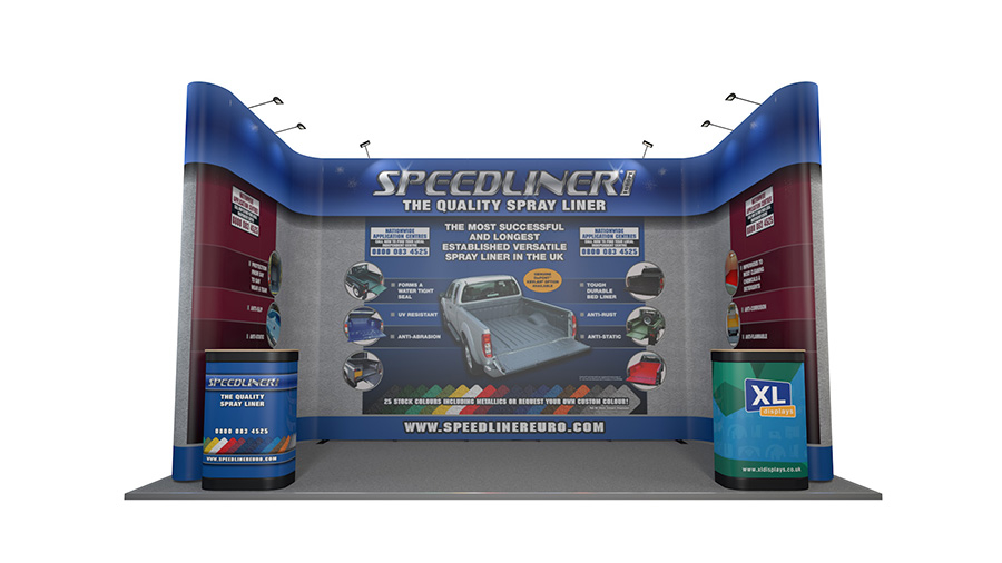 Linked Pop Up Stands | L-Shaped Pop Up Stands | Exhibition Stands UK