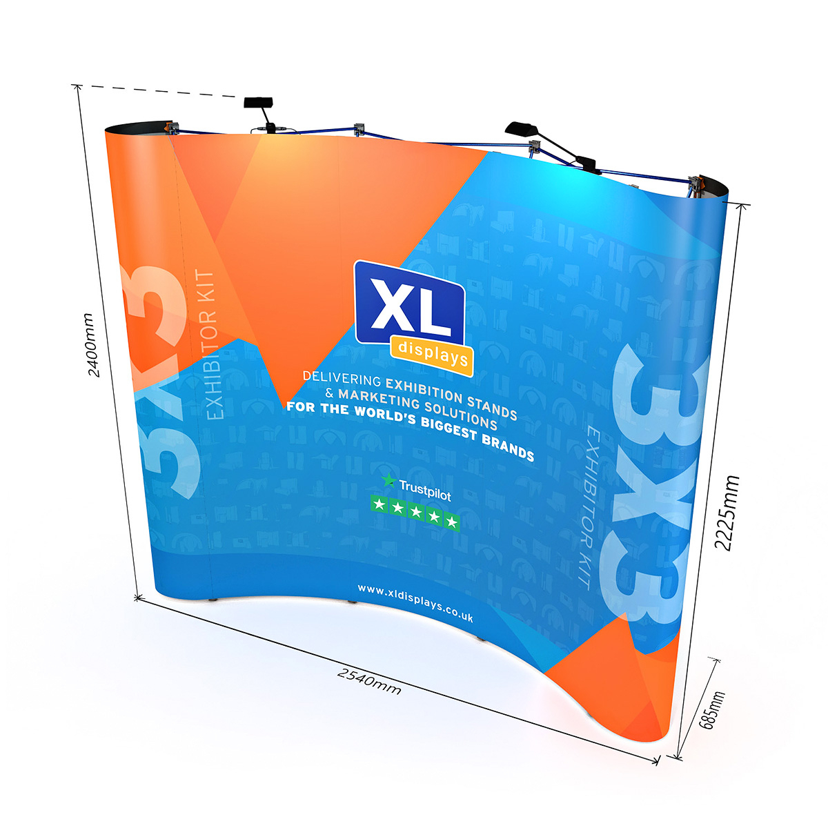 3x3 Pop Up Stand | 3x3 Pop Up Display | Pop Up Exhibition Stands UK