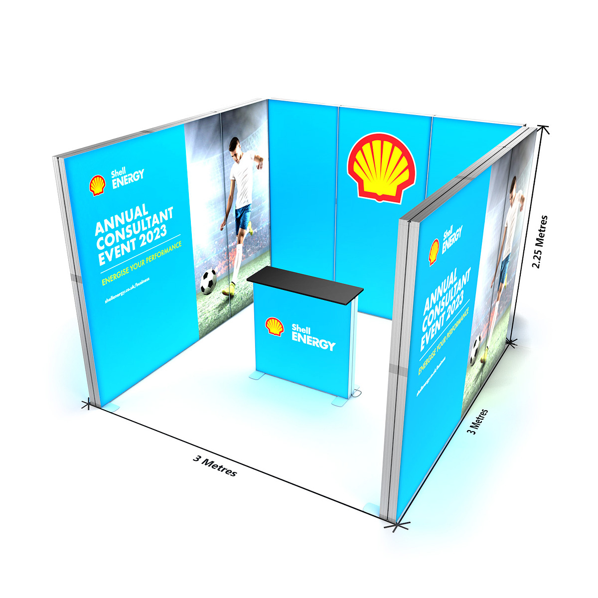 Backlit LED Exhibition Stands | 3m x 3m Shell Scheme LED Lightboxes