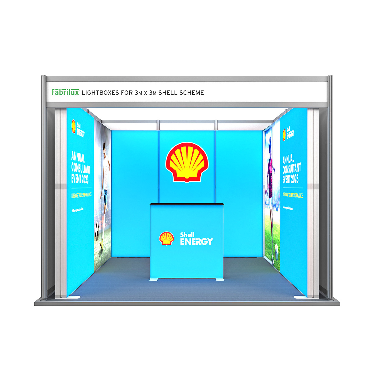 Backlit LED Exhibition Stands | 3m x 3m Shell Scheme LED Lightboxes