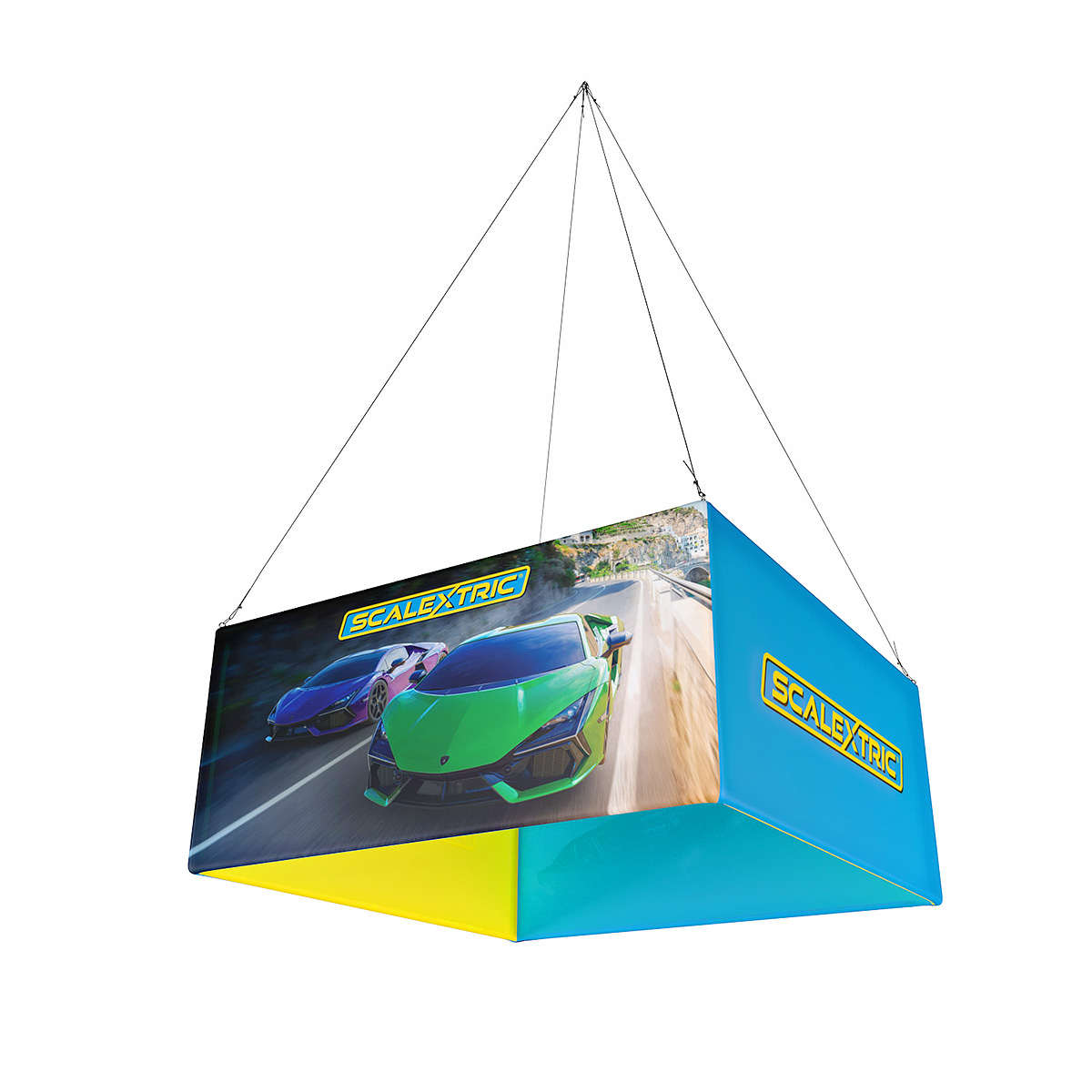 Square Hanging Banner | Overhead Fabric Hanging Banners | Ceiling ...