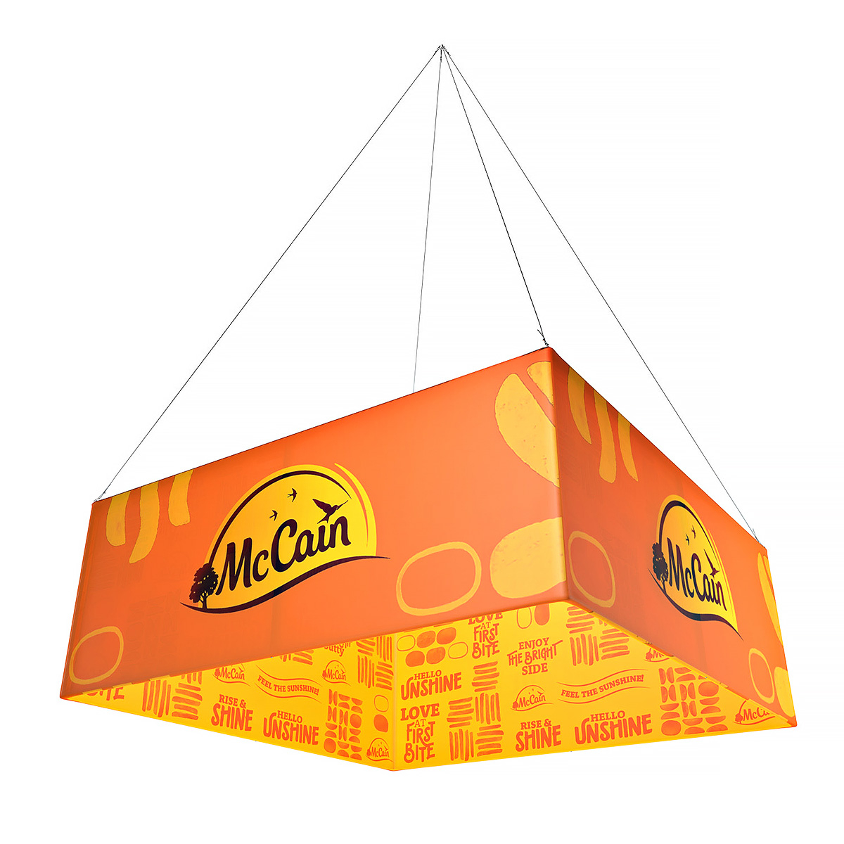 Square Hanging Banner | Overhead Fabric Hanging Banners | Ceiling ...