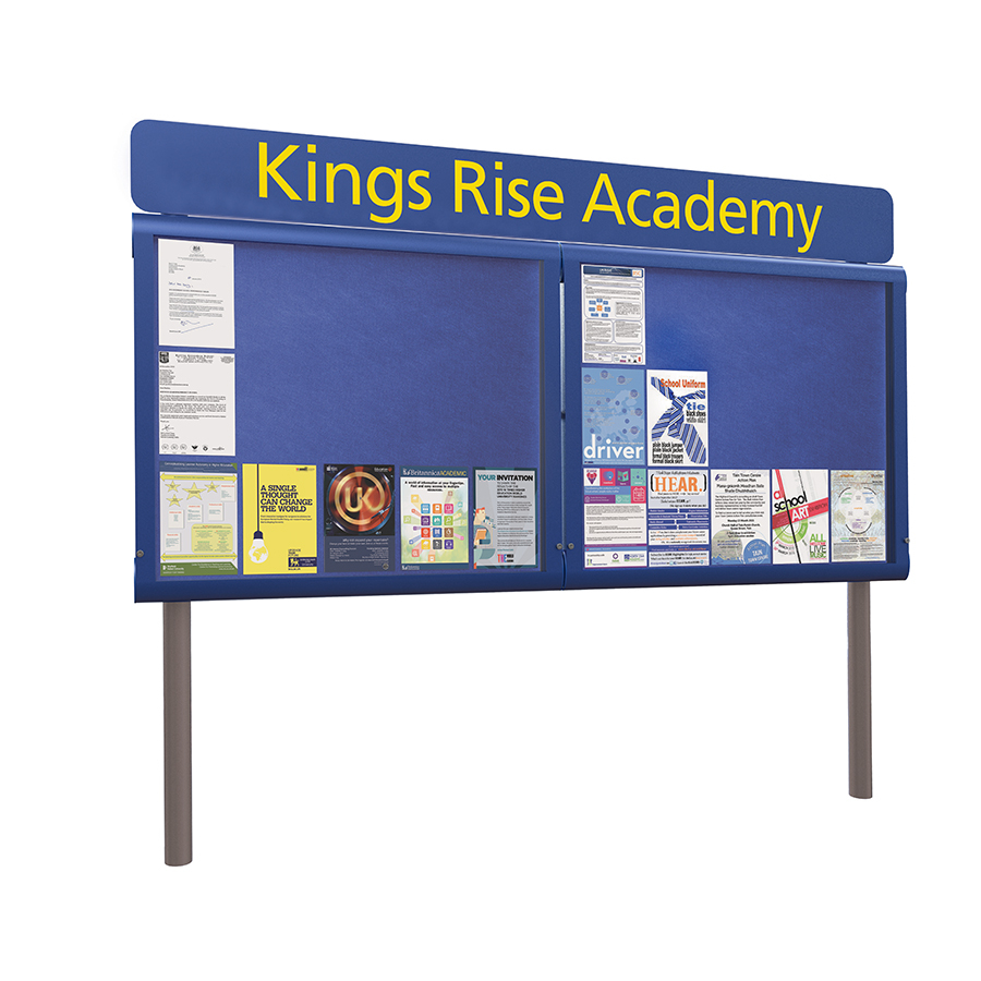 External Noticeboards | Freestanding Noticeboard With Header | UK Made
