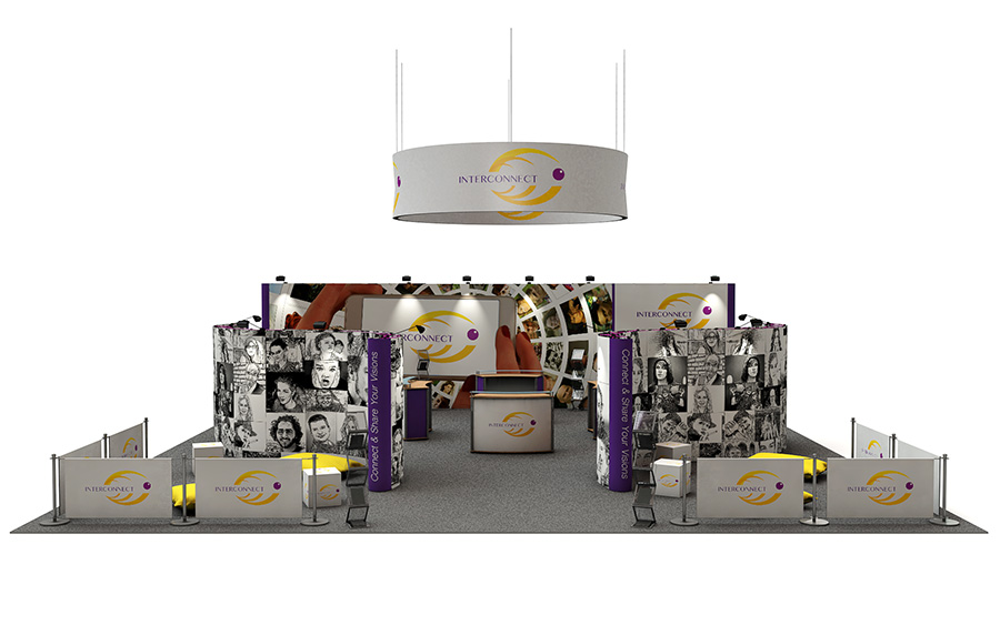 Linked Pop Up System | Custom 10m x 10m Pop Up Exhibition Stand | UK Made