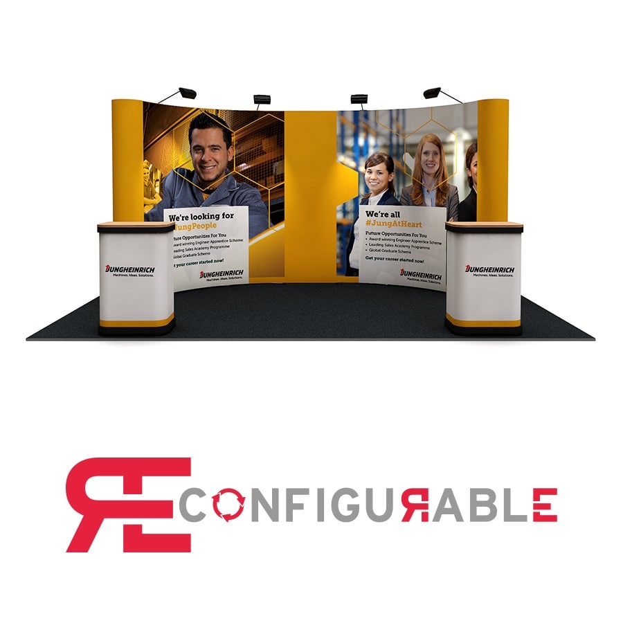 Curve Pop Up Display Stand | 3x5 Pop Up Exhibition Stand | UK Made