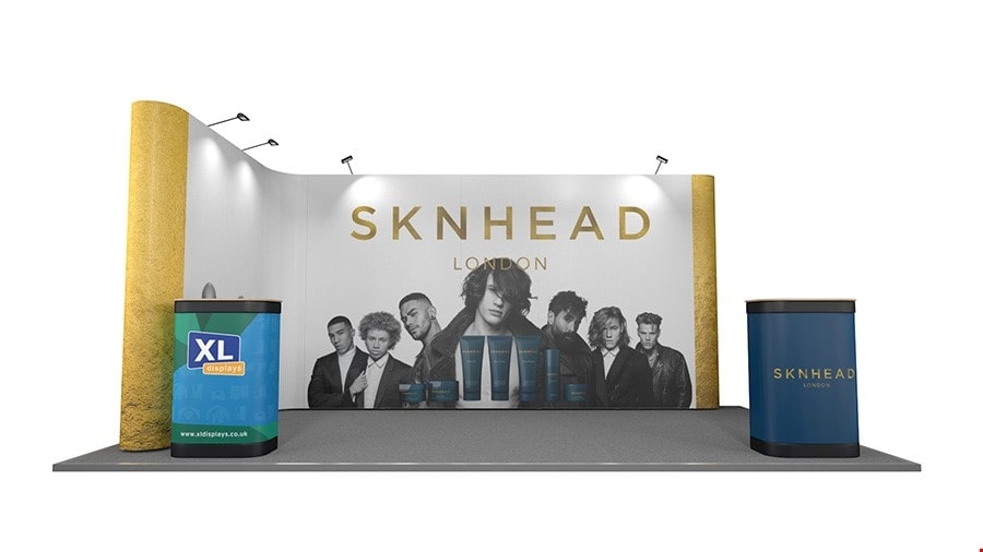 L-Shaped Exhibition Stand Backwall | 5 x 3m L-Shaped Pop Up Stand