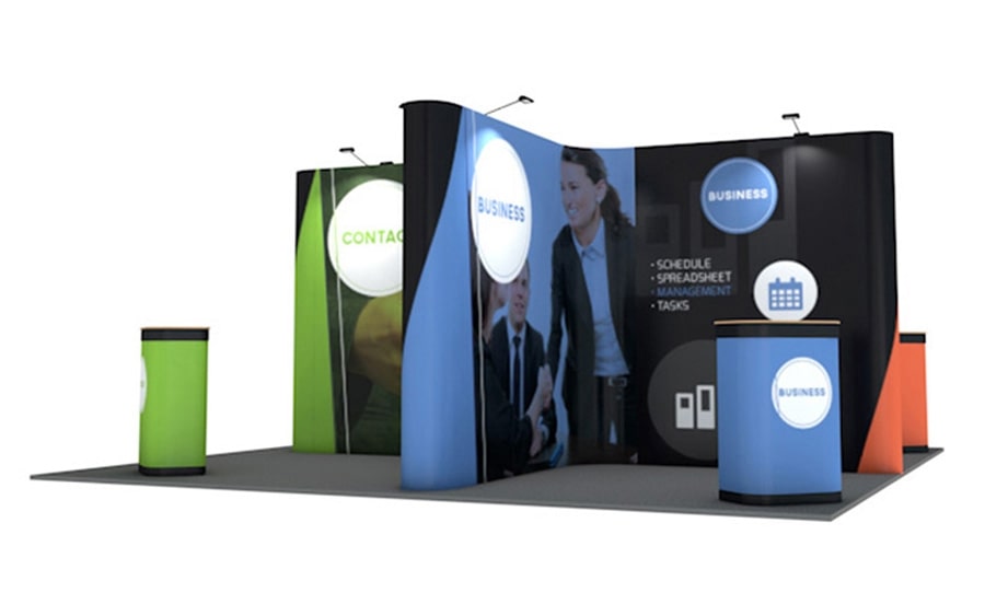 Island-Style Linked Pop Up System | Linked Pop Up Stands | XL Displays