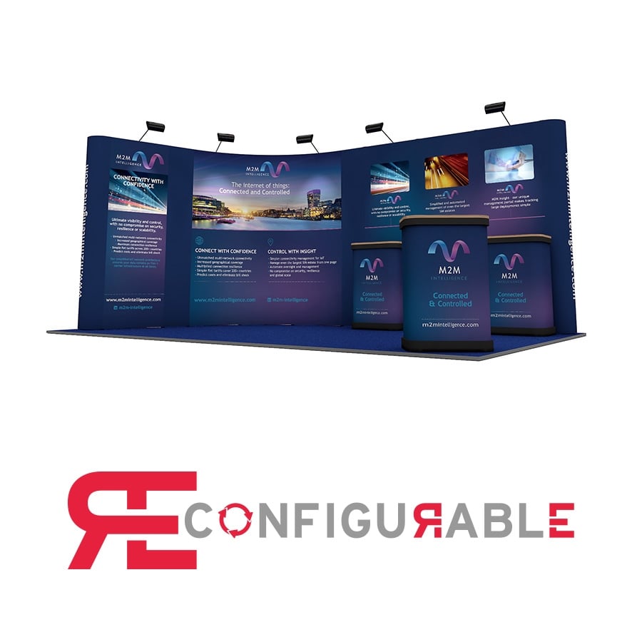 5m x 3m Pop Up Stand Linked | Pop Up Exhibition Stand | UK Made