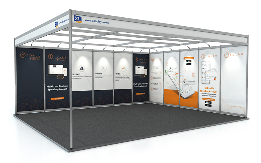 5m x 6m L-Shape Shell Scheme | Printed PVC Graphic Panels | UK Made