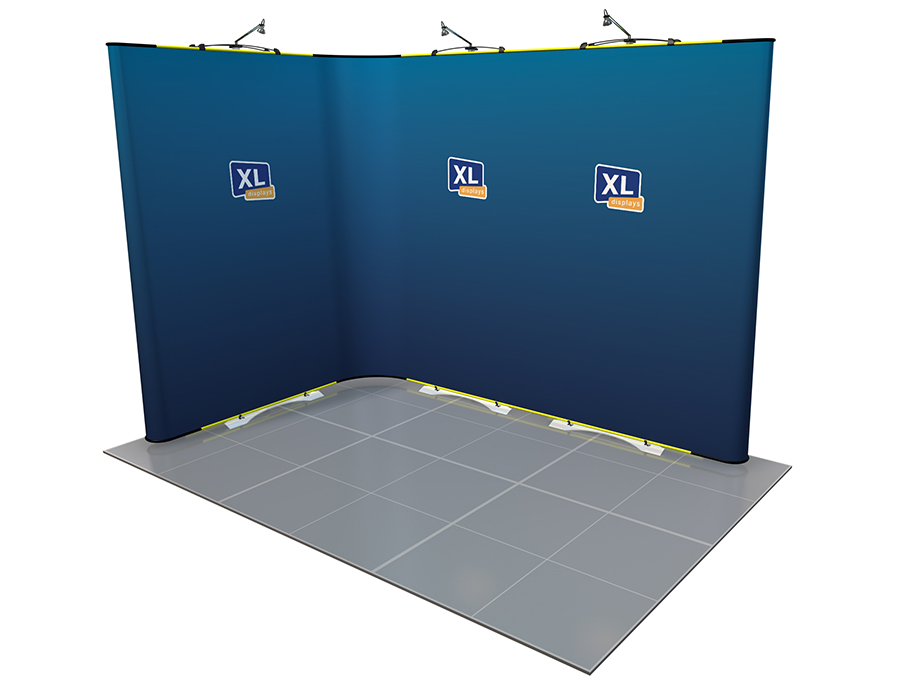 Exhibition Stand 3m x 2m | L-Shaped Pop Up Display Stand | UK Made