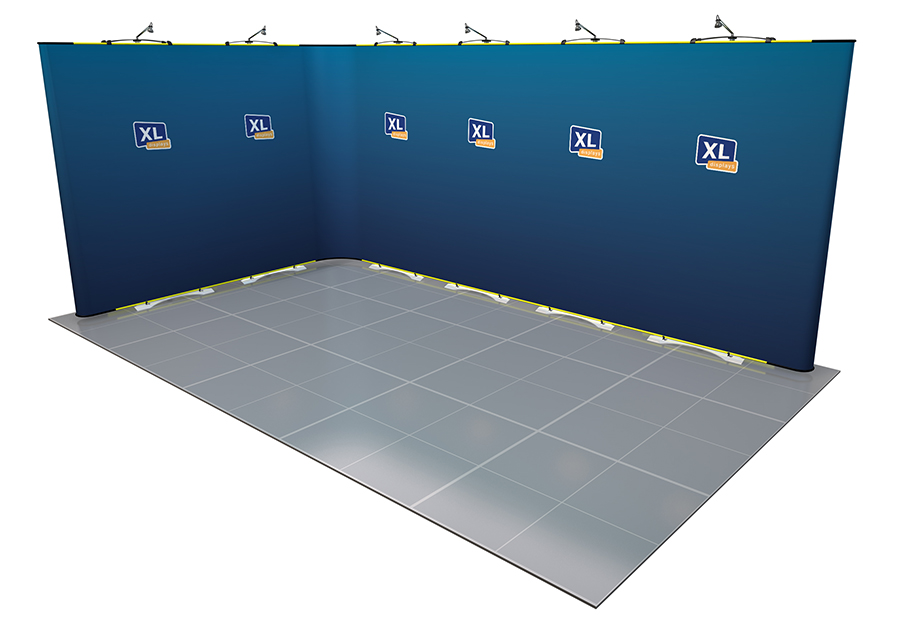 Twist Exhibition Stand 5m x 3m | L-Shaped Twist Banner Stands