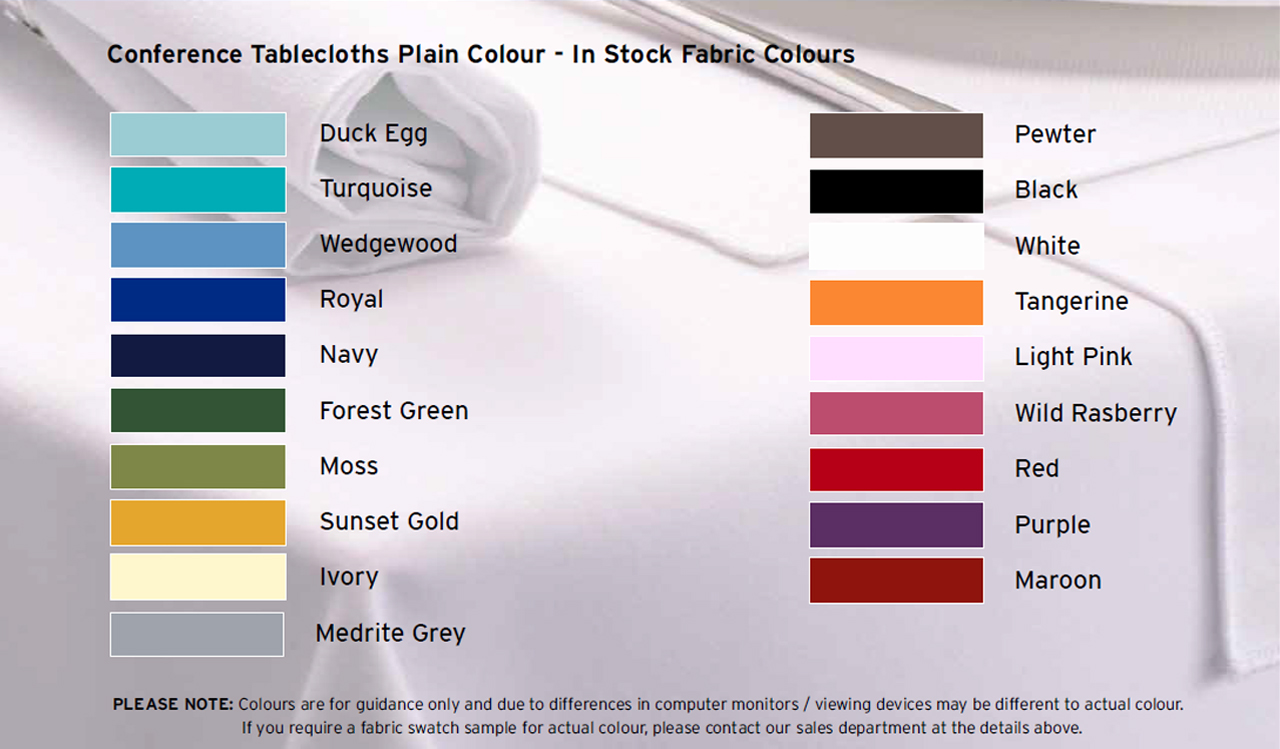 Conference Tablecloths 6ft | Plain Colour Exhibition Tablecloths UK