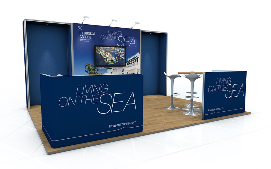 Linear Exhibition Stand L-Shape | Exhibition Display System | Linear Vector