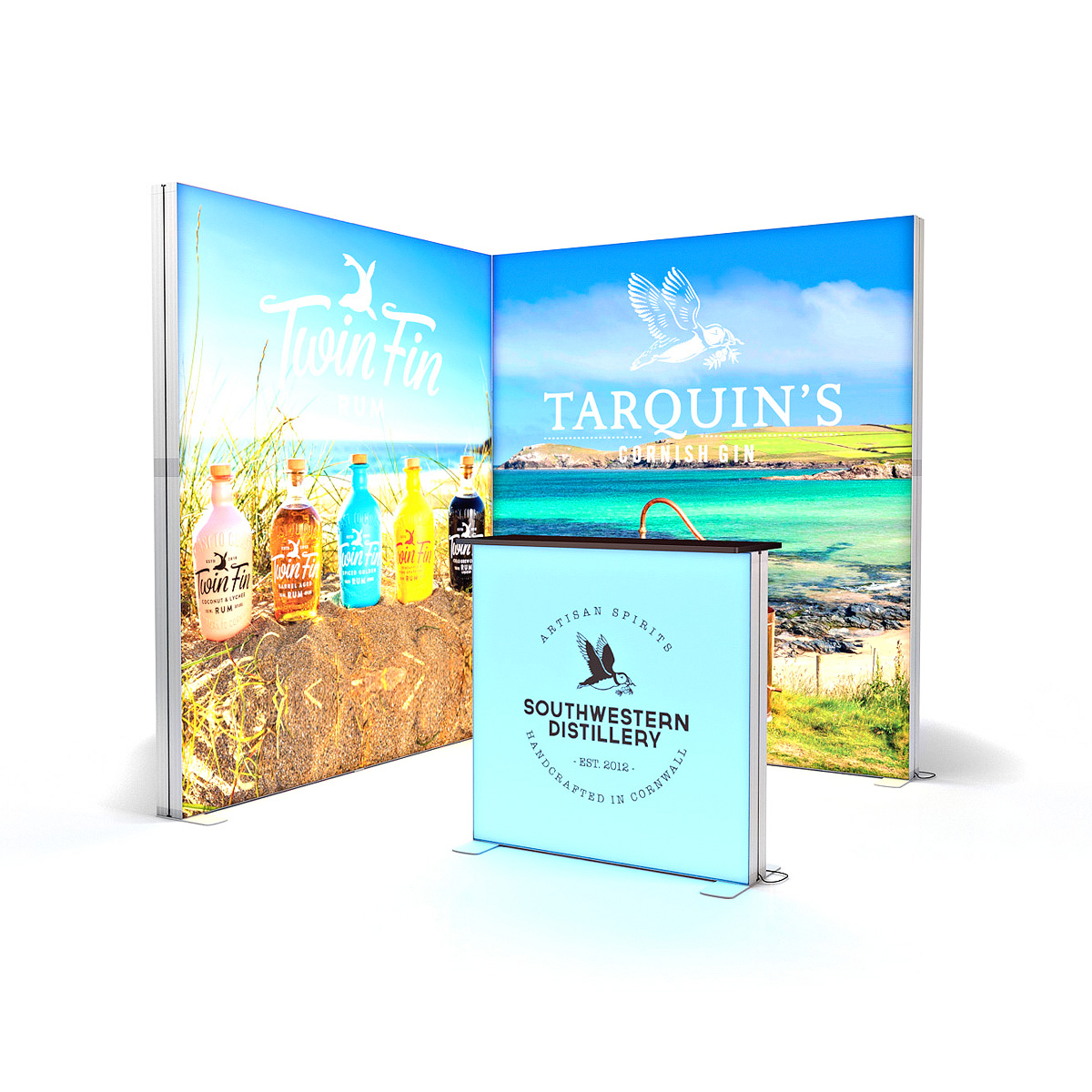 2m x 2m Backlit Exhibition Stand | FABRILUX® LED Lightboxes