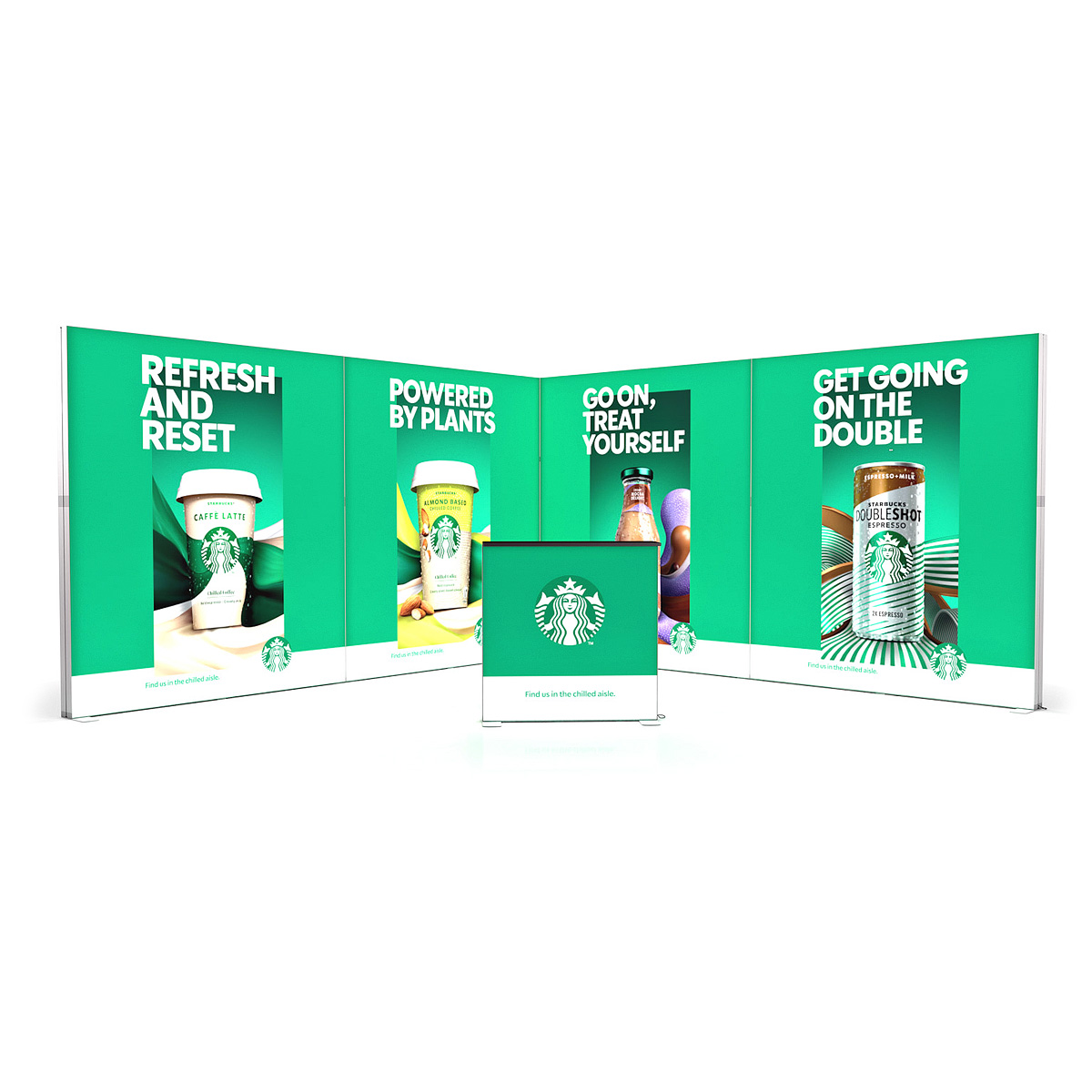 L-Shaped LED Fabric Lightboxes | LED Exhibition Lightboxes