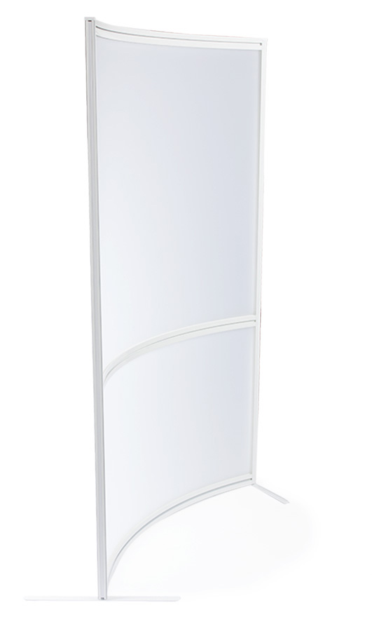 Curved Office Screen with Glazed Panel | Curved Acrylic Screens