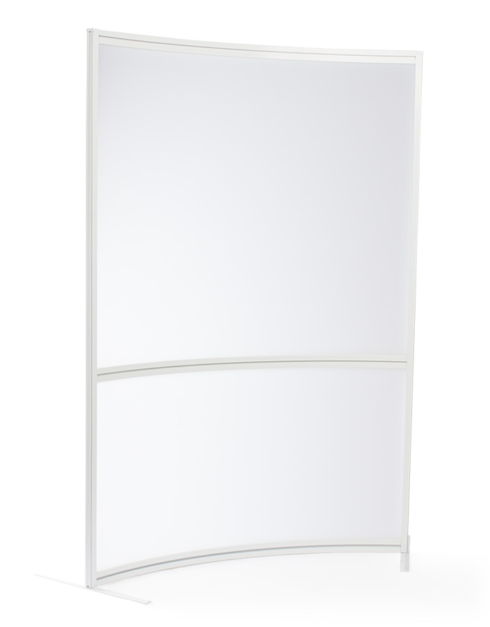 Curved Office Screen with Glazed Panel | Curved Acrylic Screens